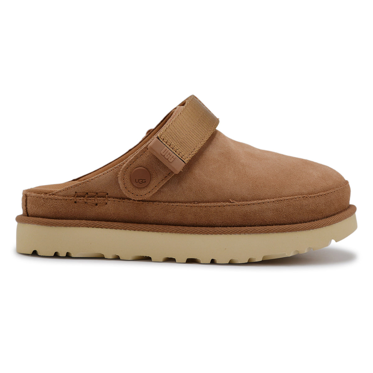 UGG Goldenstar Platform Women's Chestnut Suede Mules | Sabot Arezzo