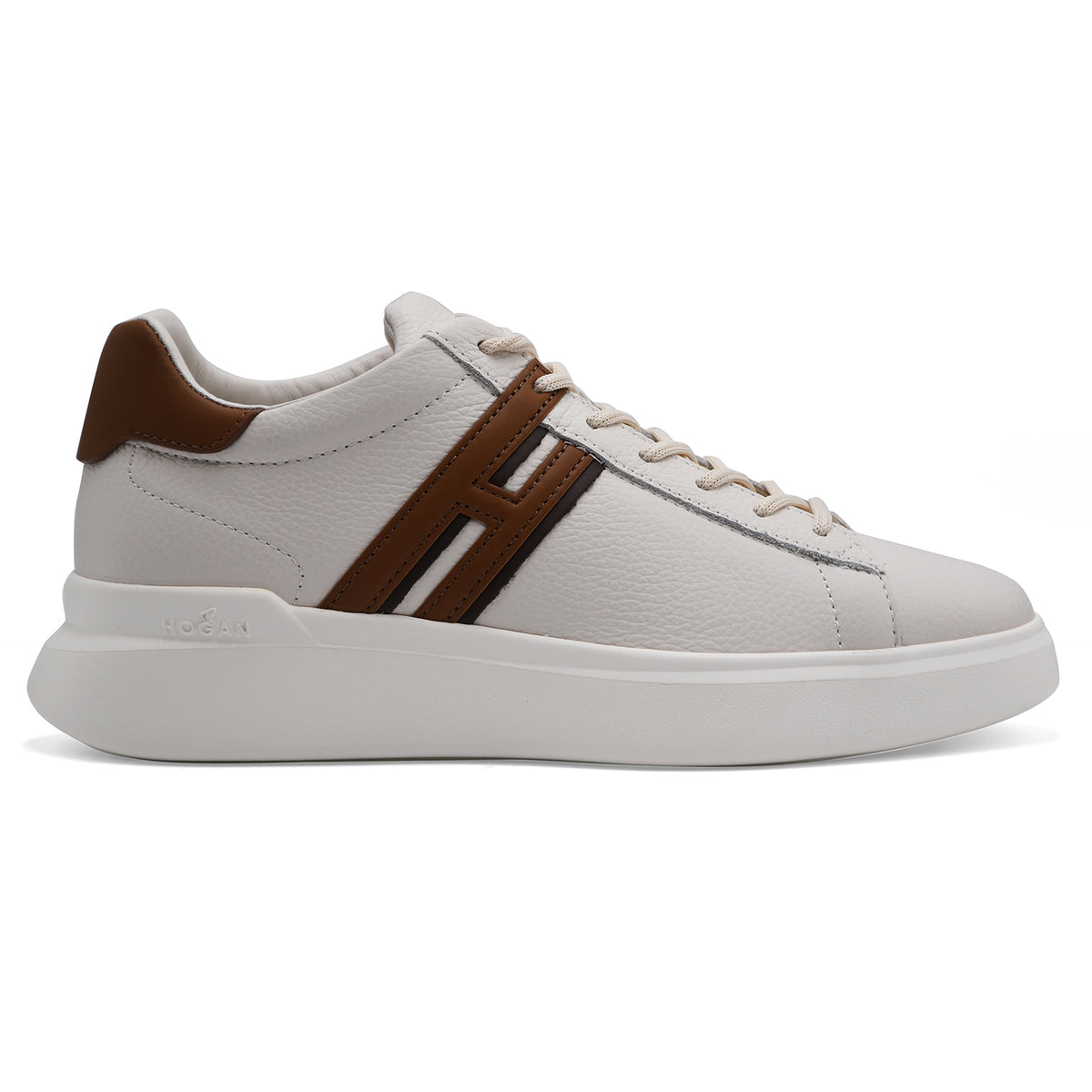 Sneakers Hogan H580 Uomo In Pelle Avorio Design Urban Pulito | Sabot Arezzo