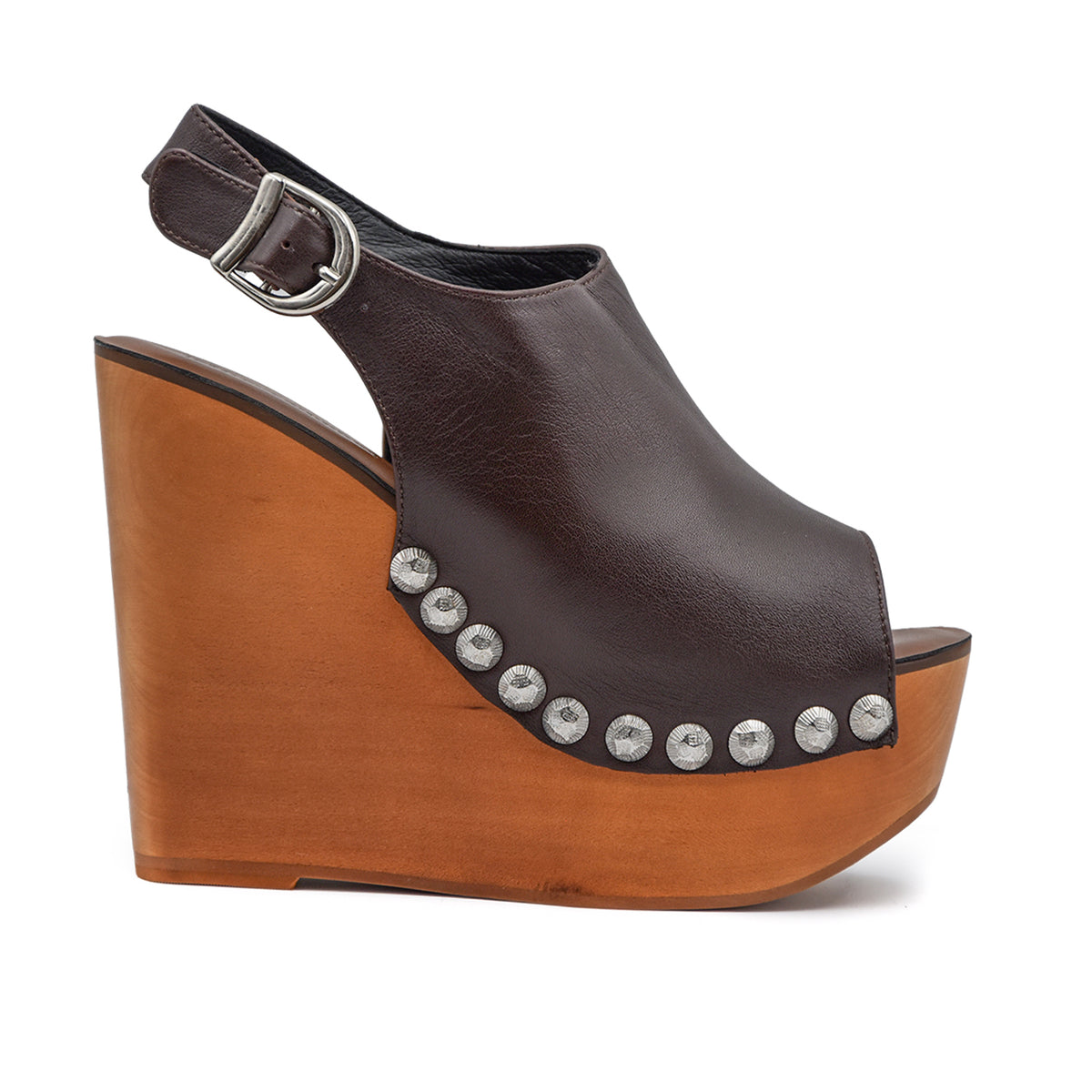 Sandali Jeffrey Campbell Donna Snick Marrone Zeppa Con Borchie | Sabot ...