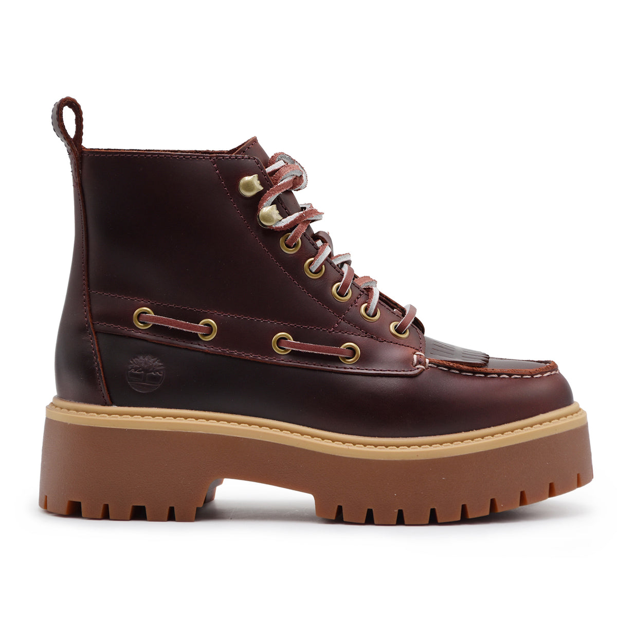 Timberland Women's Stone Street Frayed Ankle Boots Burgundy | Sabot Arezzo